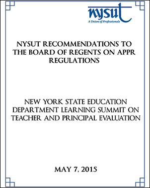 NYSUT Recommendations to the Board of Regents on APPR Regulations
